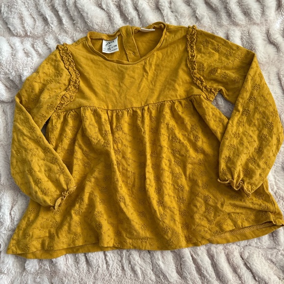 Zara | Shirts & Tops | Mustard Yellow Long Sleeve Top | Poshmark